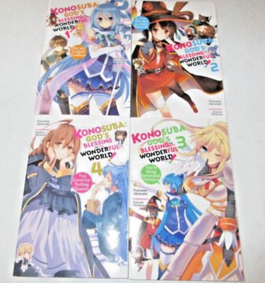 Kono Suba Gods Blessing On This Wonderful World 1-4 Graphic Novels Book ...