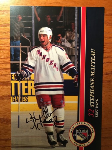 autographed Stephane matteau 6x9inch NY Rangers card | eBay