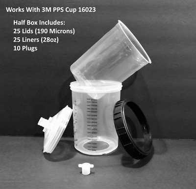 28 oz Disposable Paint Cups 190 Micron (Compare to 3M PPS 16024 ) Half ...