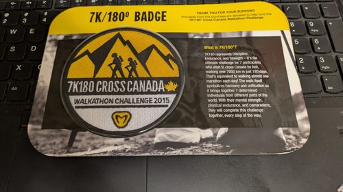 7K/180 Cross Canada Walkathon Challenge 2015 Badge | eBay