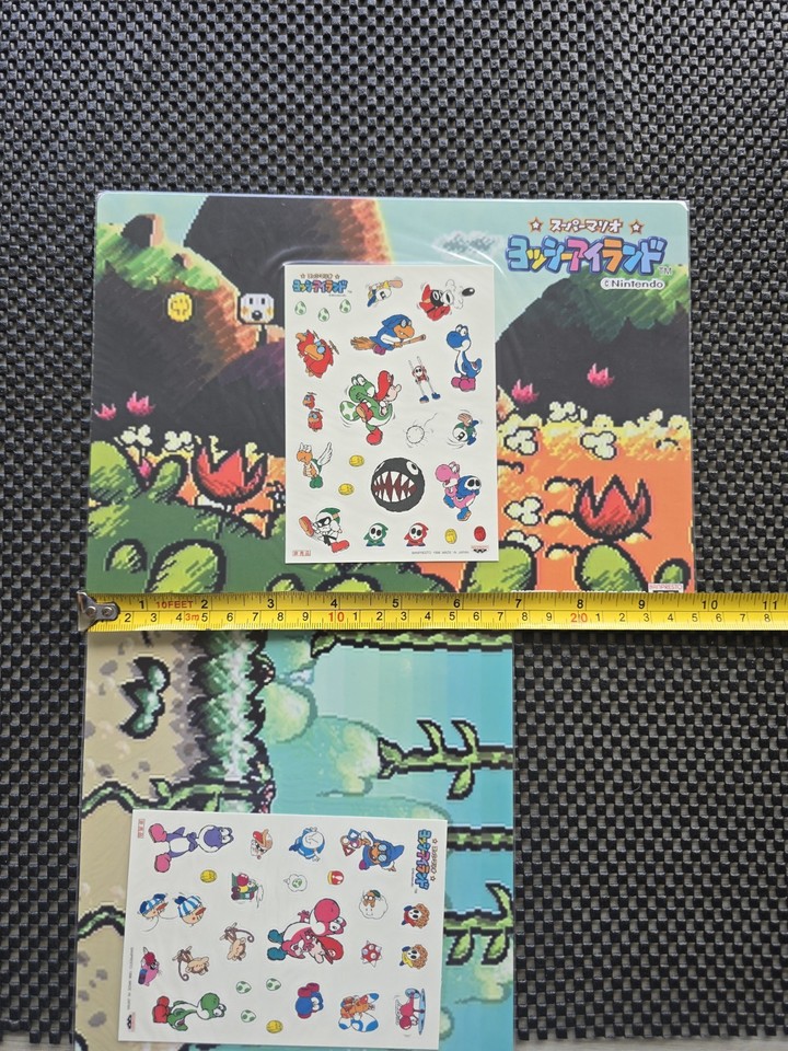 Vintage Nintendo Mario Yoshi's Island SNES Sticker Sheet Background ...