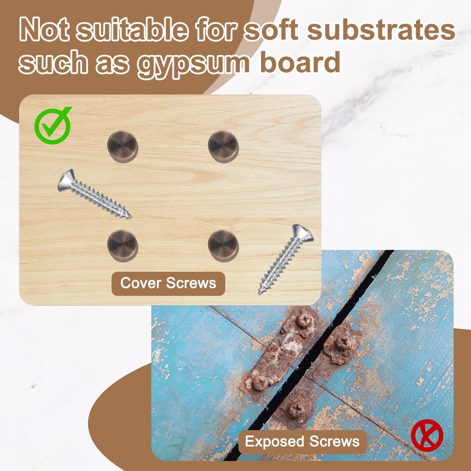 4Pcs Brass Decorative Screws with Caps, 10mm Mirror Screws Cover, Red ...