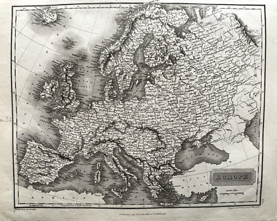 1817 Antique Map; Europe by Aaron Arrowsmith | eBay UK