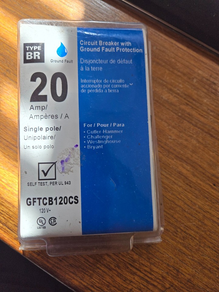 Eaton GFTCB120 Ground Fault Circuit Breaker 20A 120V 1 Pole | eBay