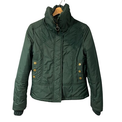 Mango Casual Sportswear Green Quilted Full Zip Outdoor Winter Puffer ...