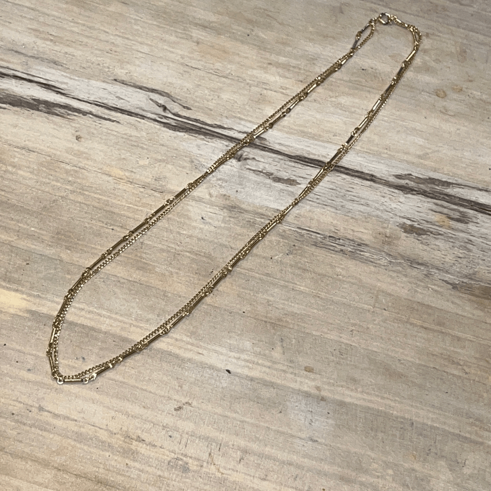 Estate Gold Tone Double Strand 24” Necklace | eBay