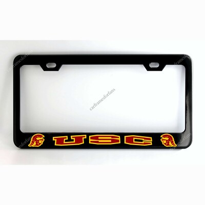 USC Black License Plate Frame, Custom Made of Powder Coated Metal | eBay
