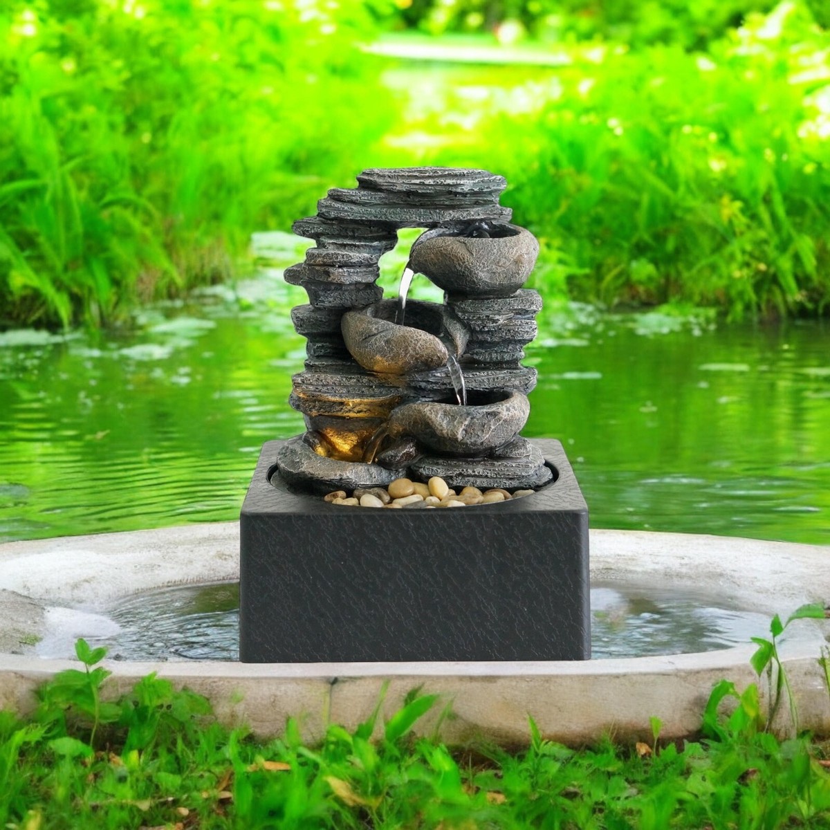 Diy Indoor Waterfalls Table Top Bamboo Water Fountain Indoor Style.