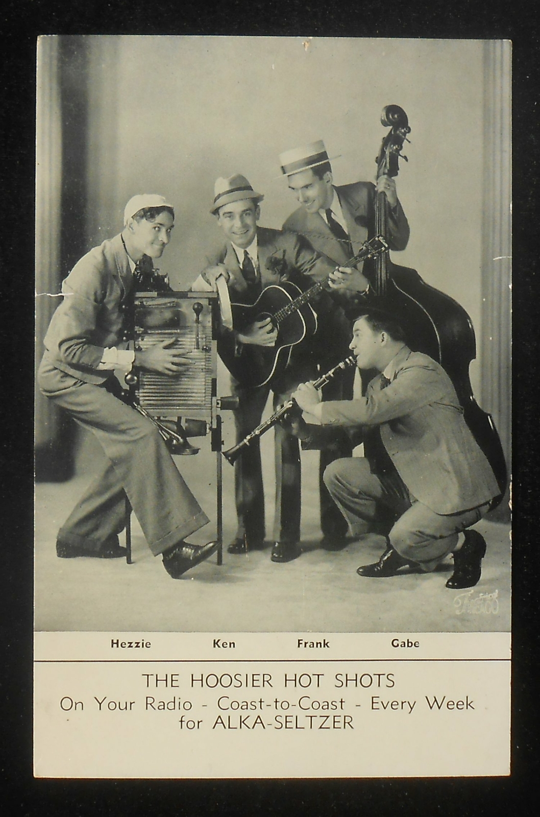 RPPC 1930s Hoosier Hot Shots Hezzie Ken Frank Gabe Radio Alka-Seltzer ...