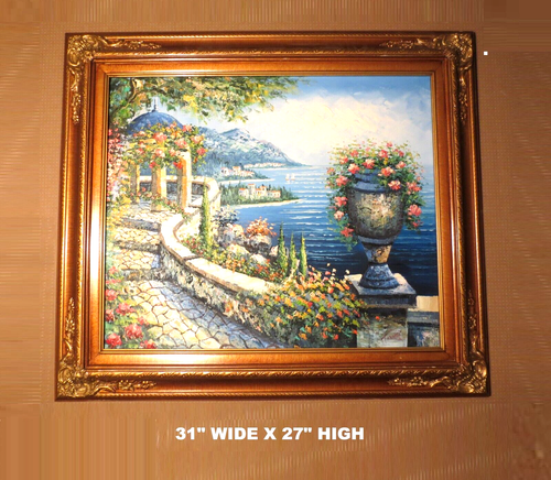 BEAUTIFUL SIGNED TAMI "SICILIAN SPRING" VINTAGE OIL on CANVAS, ORNATE ...