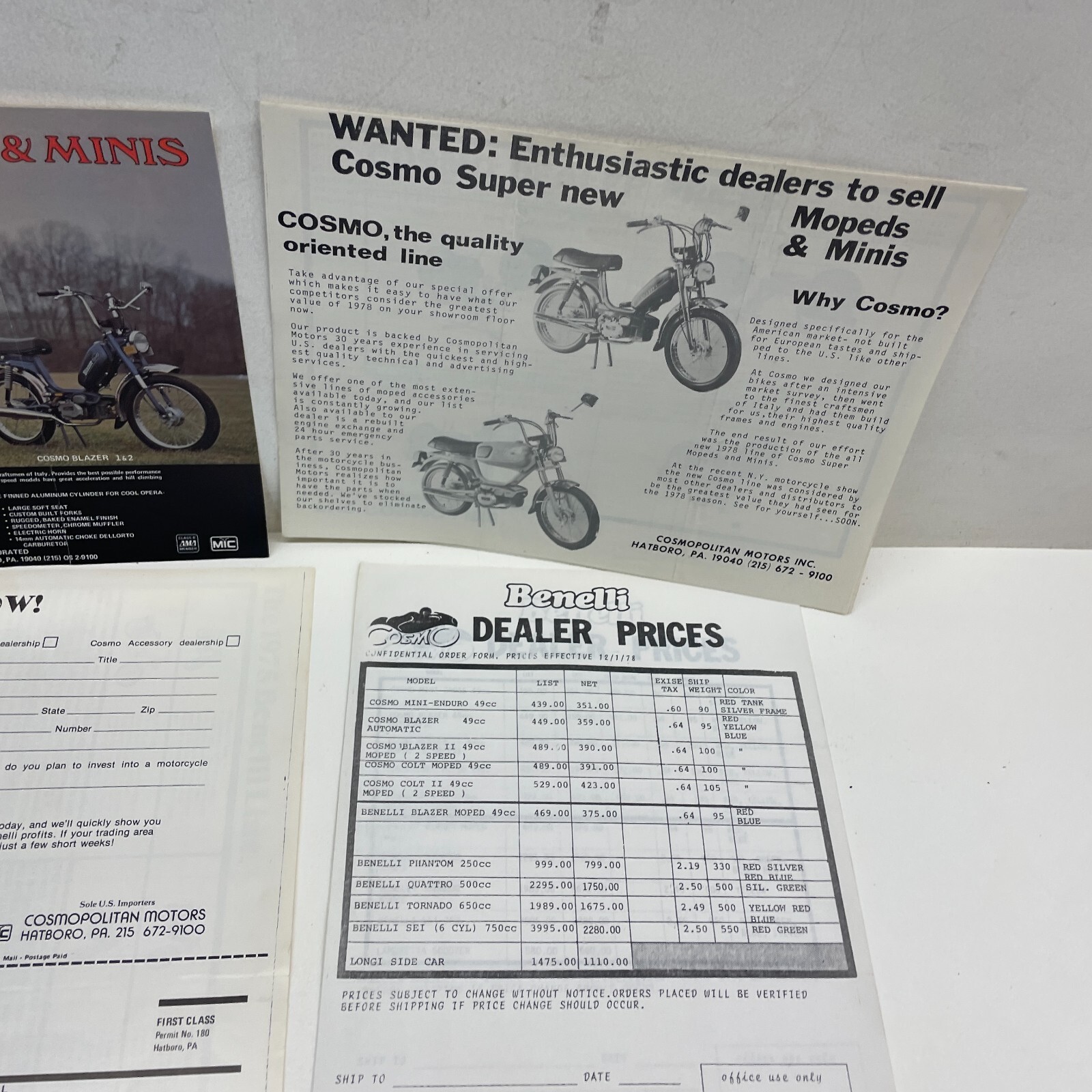 VINTAGE 1970's BENELLI COSMO SUPER MOPEDS & MINIS MOPED ADS | eBay