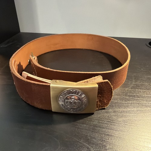 WWI GERMAN M1898 AGED ROUGH LEATHER BELT WITH PRUSSIAN BUCKLE SIZE 90CM ...
