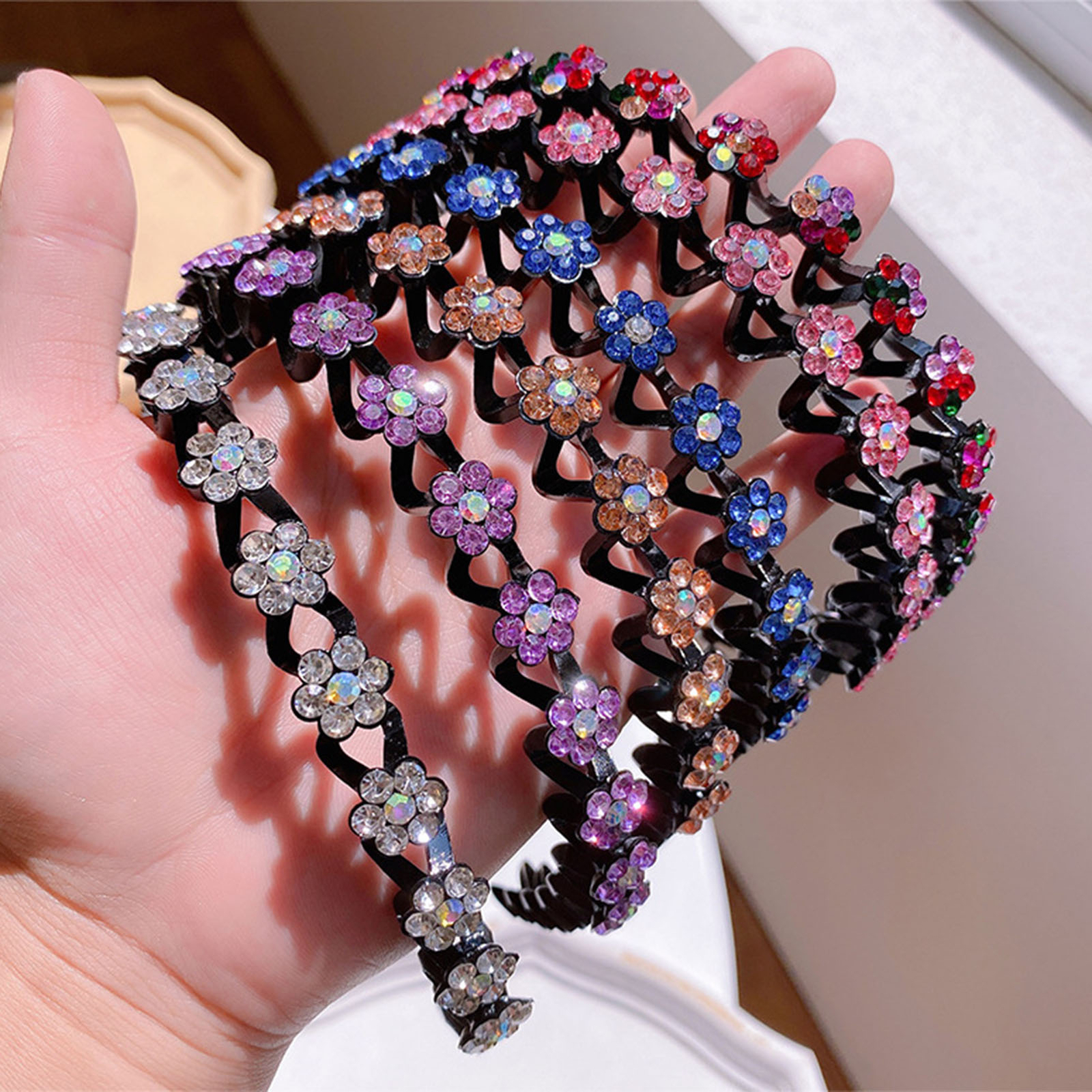 Headband Wave Rhinestones Good Elasticity Sweet Headband Headdress | eBay