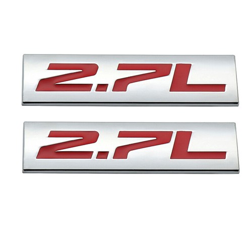 2x Chrome Red 2.7L Emblem 2.7 Logo Car Side Badge Metal Sticker Sport ...