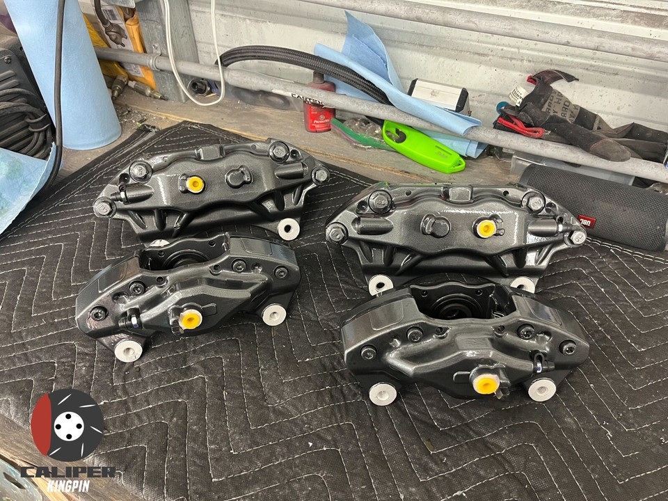 Subaru STi Front Rear Set Calipers 4 Piston Impreza WRX 08-17 Powder ...