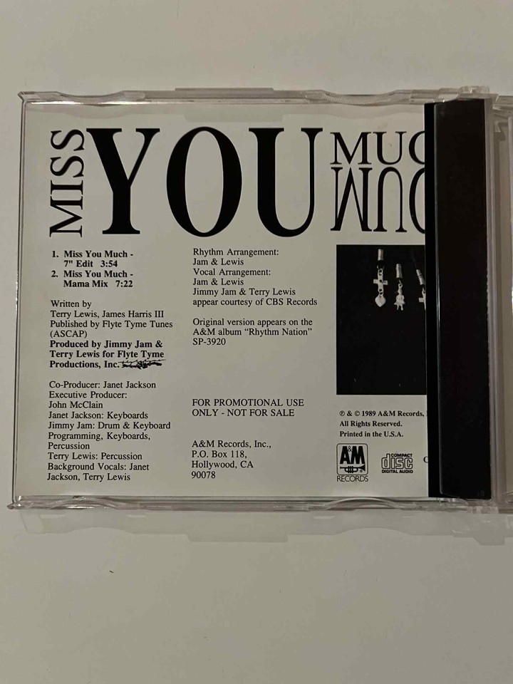 JANET JACKSON Miss You Much USA CD SINGLE PROMO 1989 | eBay