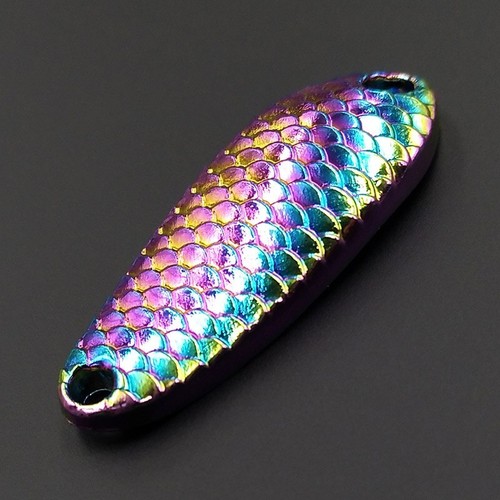 10PCS Spoon Fishing Lures Scale Pattern River Stream Freshwater Bass ...