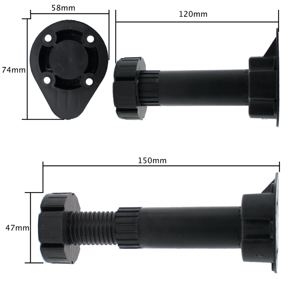 Kitchen Unit Legs Feet Cabinet Carcass Plinth Adjustable Base Foot ...