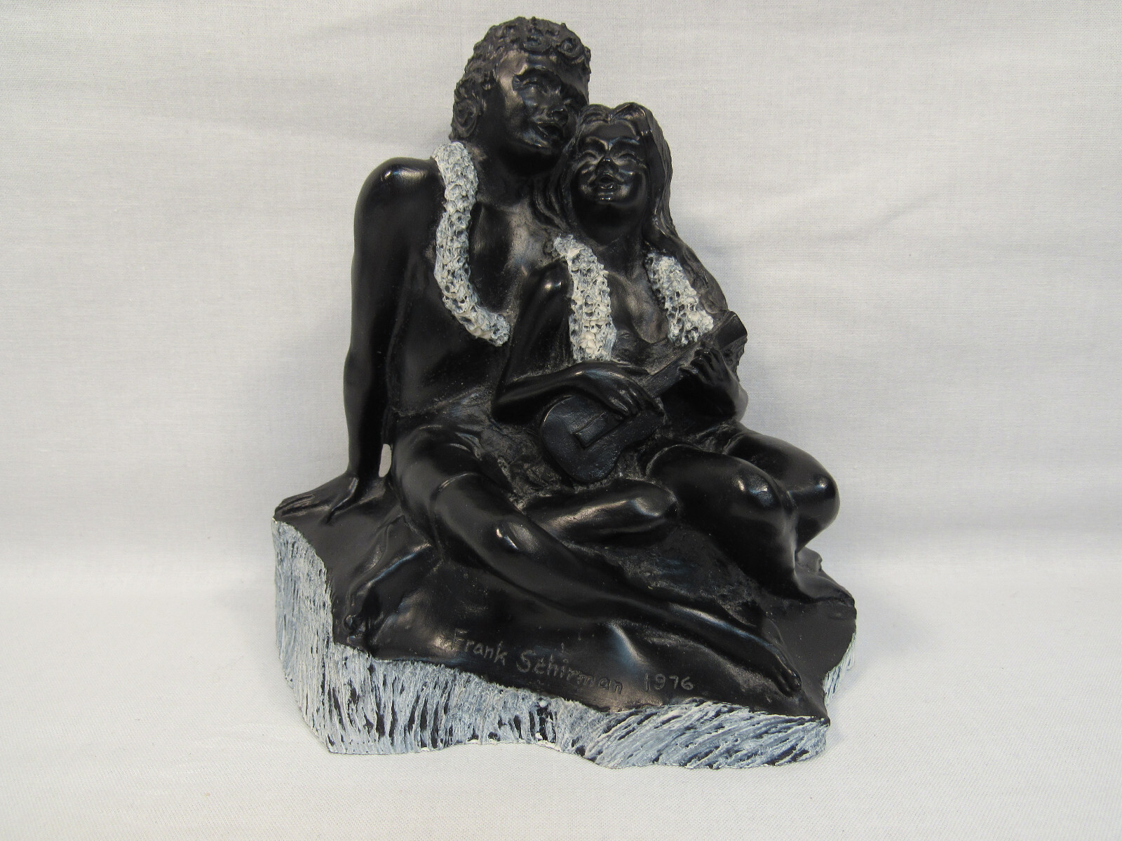 VINTAGE MELE O HAWAII BLACK CORAL YOUNG LOVERS SCULPTURE FRANK SCHIRMAN ...