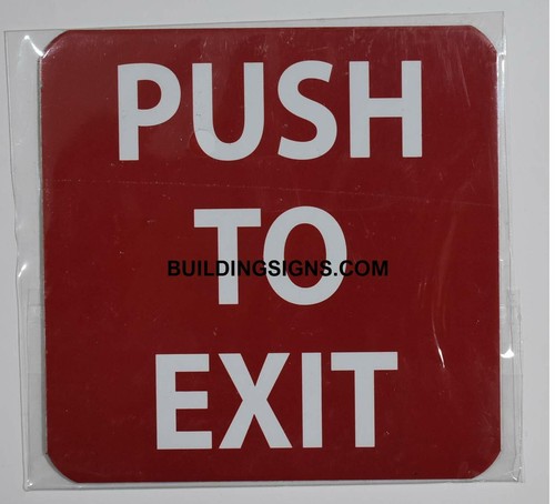 Push to EXIT Sign (RED,Sign 4 X 4,1 PC)-REF24-1027 | eBay