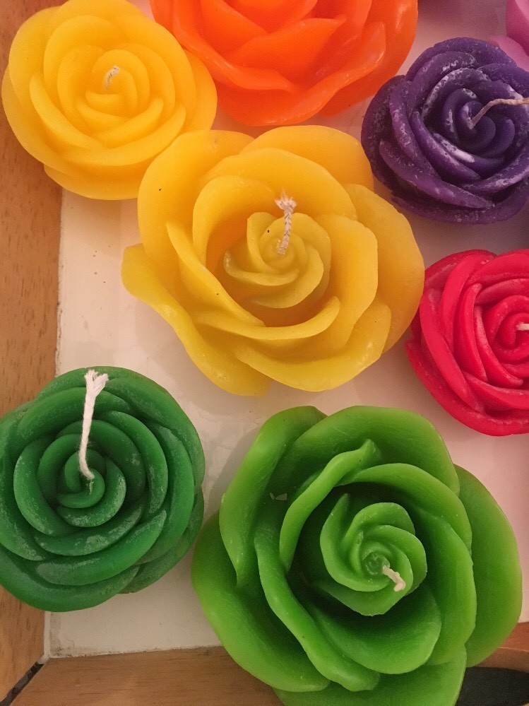 Handmade Scented Ornamental Rose Shaped Candle (Many Colours available ...