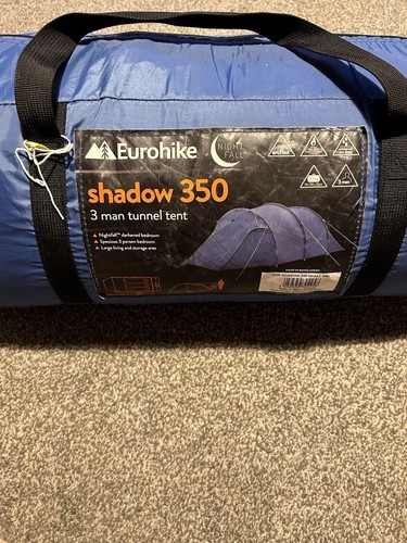 Eurohike Shadow 350 Nightfall Lightweight 3 Man Tent, Camping Equipment ...