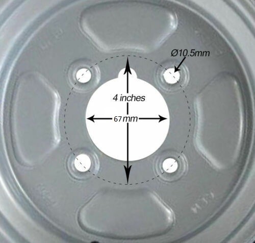 145R10 Trailer Wheel & Tyre 10" 6ply, 430kgs 84/82N 4 stud 4 Inch PCD ...