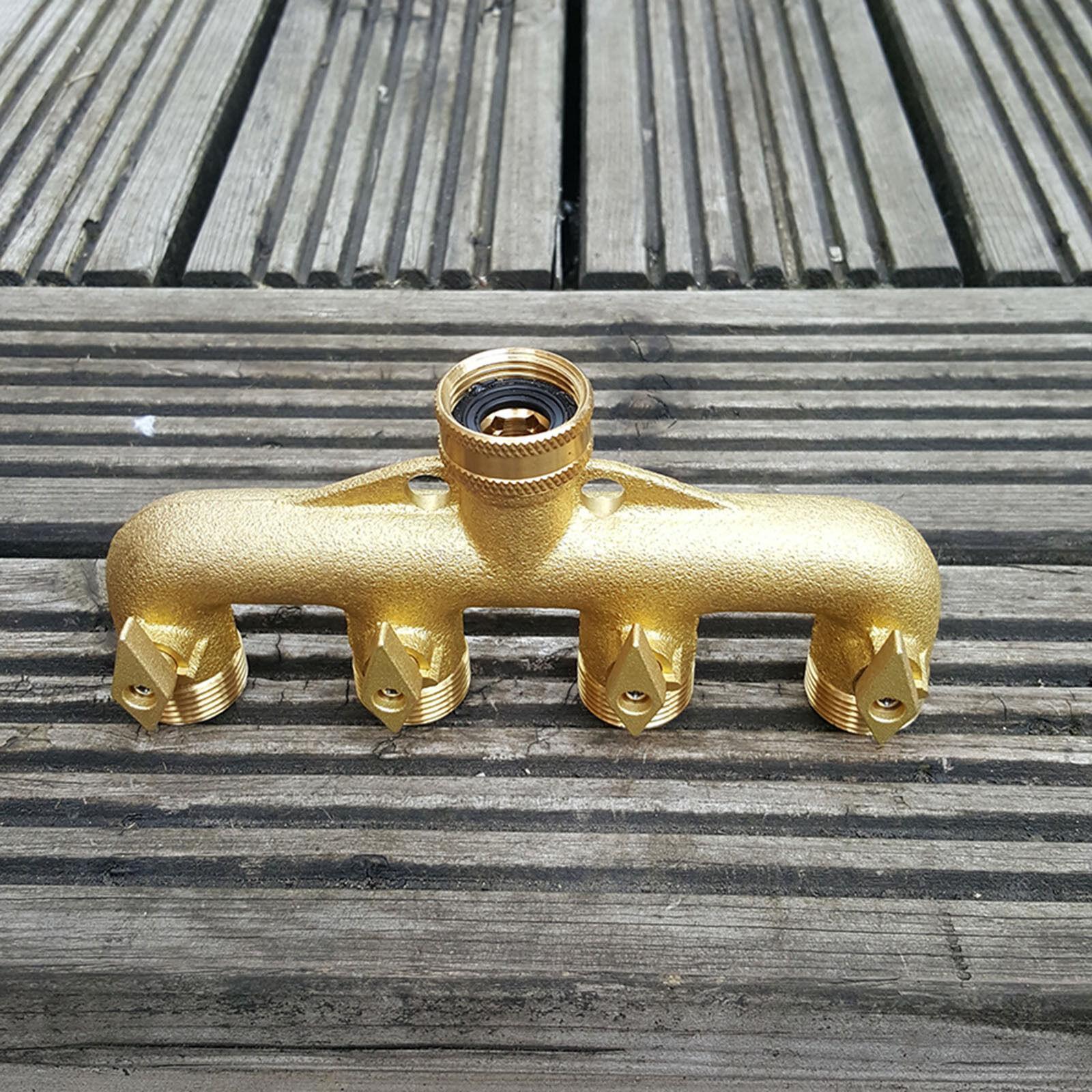 Darlac Garden Tap Four Way Brass Manifold Tap Spliter Hose Pipe ...