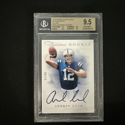 2012 Prime Signatures Autograph Silver Andrew Luck # 243 BGS 9.5 Gem ...