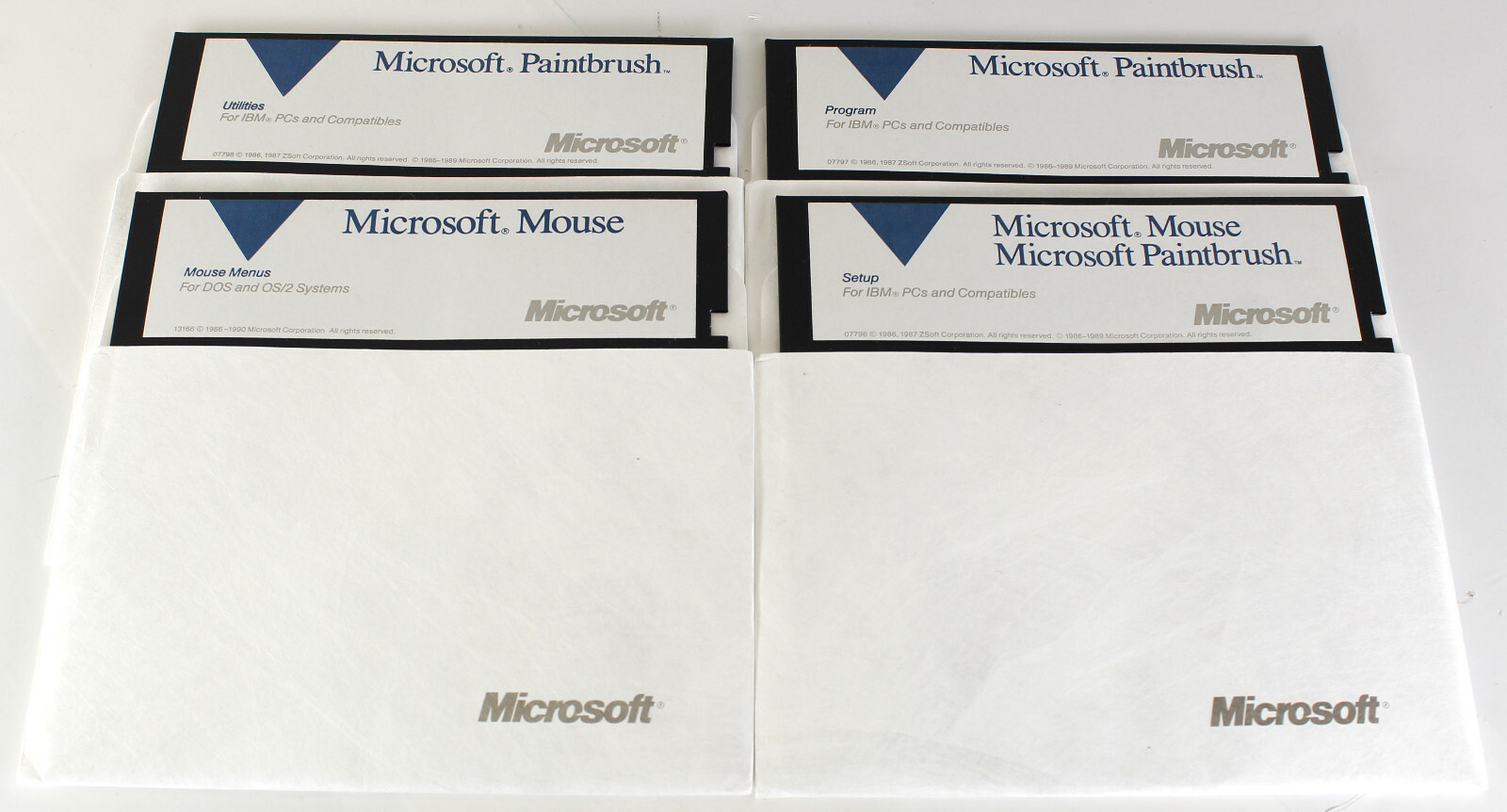4 Diskette Set for Microsoft Mouse and Paintbrush 5.25 inch Floppy ...