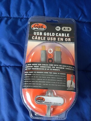 Geek Squad 10' A-B USB Gold Cable GS-10UAB - NEW | eBay
