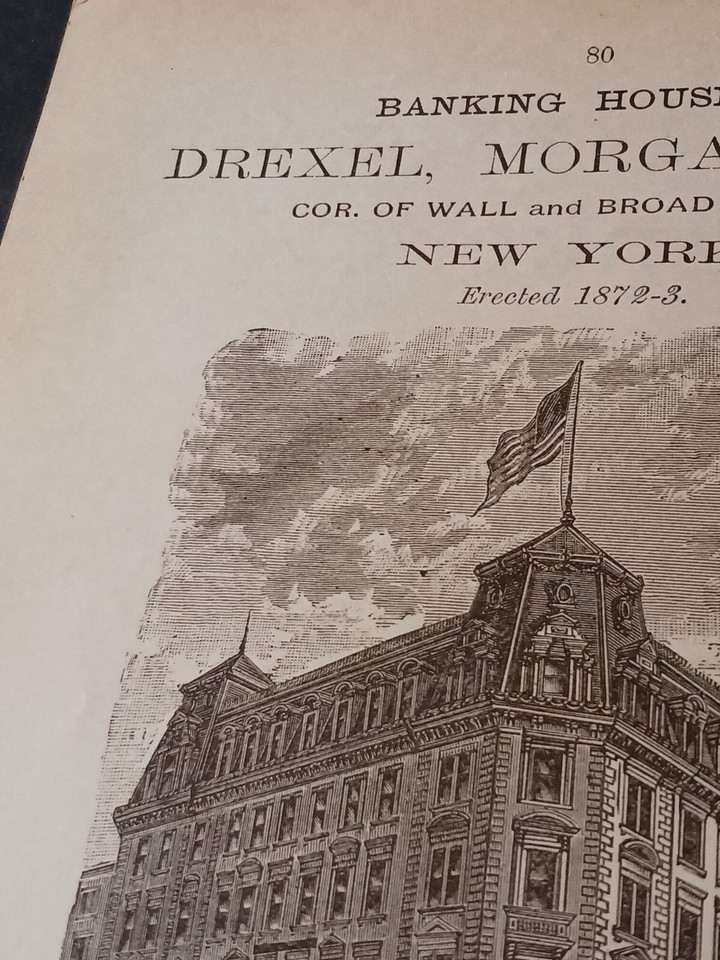 1891 print ad DREXEL MORGAN & COMPANY Bank ~ Wall & Broad St NYC ...