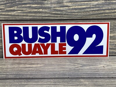 Vintage Bumper Sticker 1992 Bush Quayle | eBay