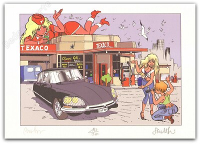 Ex-libris Walthéry Pin-up et voiture Citroën DS 200ex signé 21x29,7 | eBay