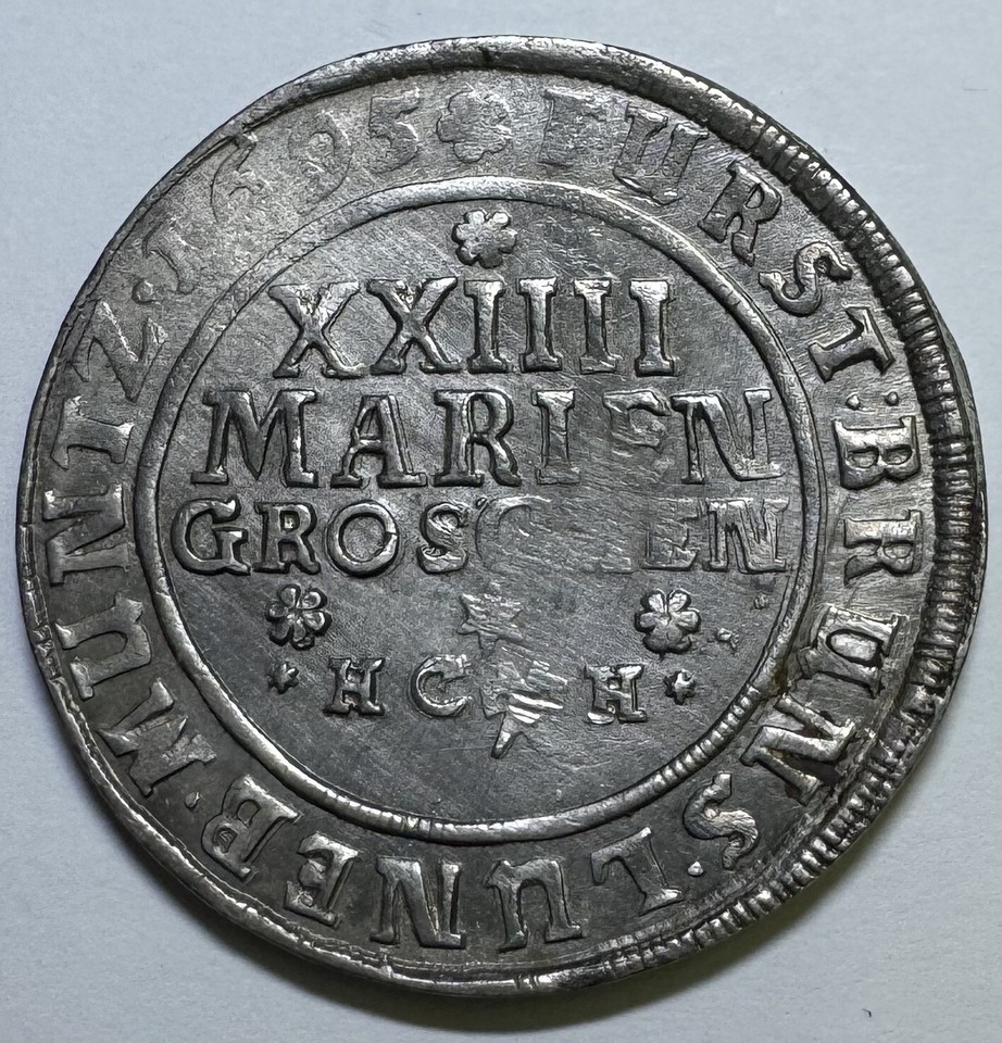 1695 24 Mariengroschen / ⅔ Thaler - Rudolph August and Anthony Ulrich ...