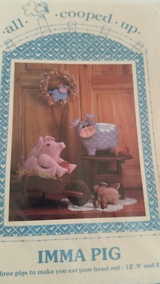 Craft Pattern Imma Pig 3 Pigs 12, 9, & 4 Inches | eBay