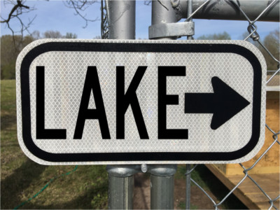 LAKE road sign - DOT style - fishing beach ocean boat ski camping ...