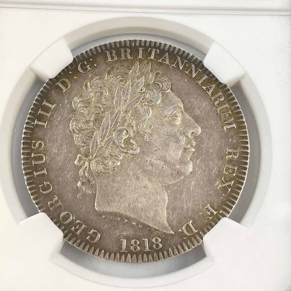 Great Britain George III 1818 LIX Crown Silver Coin AU 58 NGC Graded | eBay
