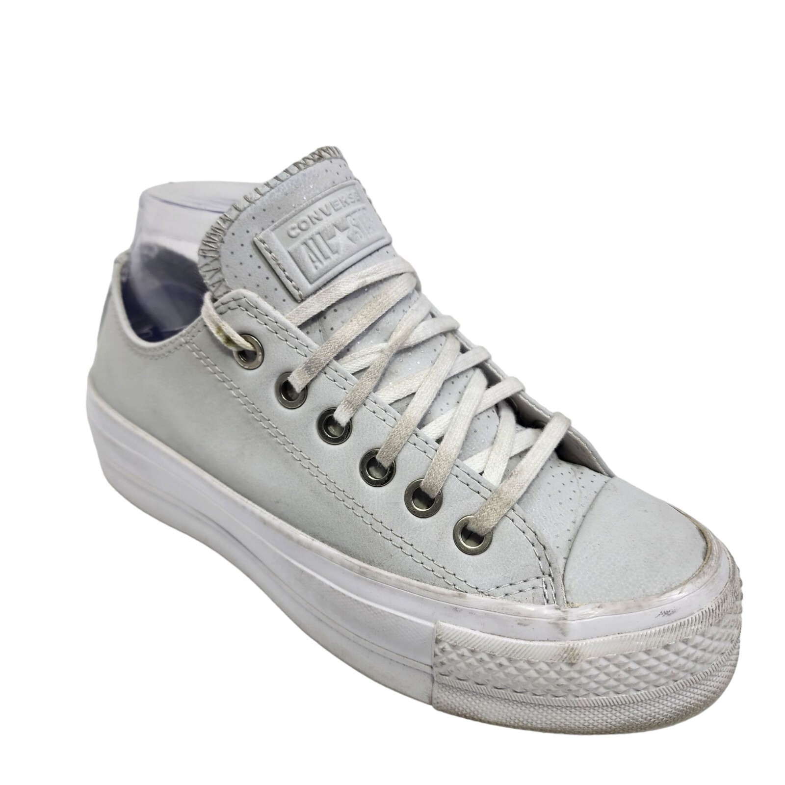 Converse CTAS Lift Platform Shoes White with Silver D… - Gem