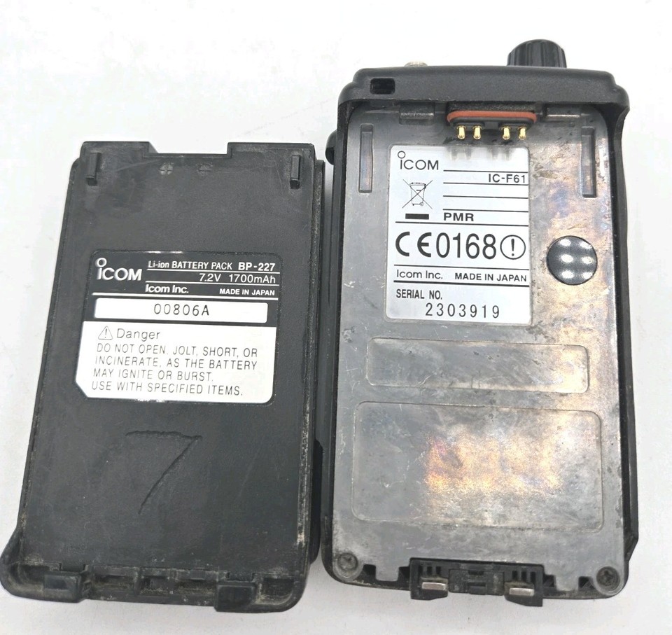 ICOM IC-F61 UHF TRANSCEIVER RADIO WITH Battery/ No Antenna USED + | eBay