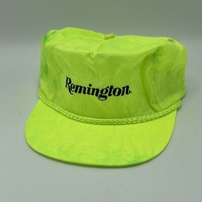 Vintage Remington Snapback Hat Neon Green Rope Hat NWOT | eBay