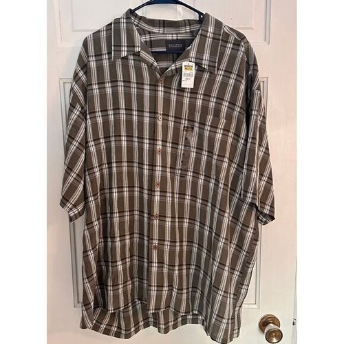 Menswear Alexander Lloyd Button Down Short Sleeve Plaid Shirt 2X Big ...