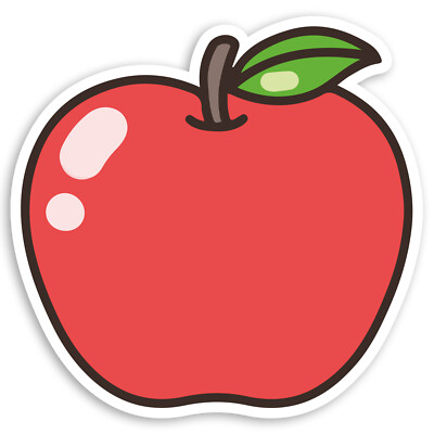 2 x 10cm Red Apple Vinyl Stickers - Fruit Fun Healthy Laptop Sticker ...