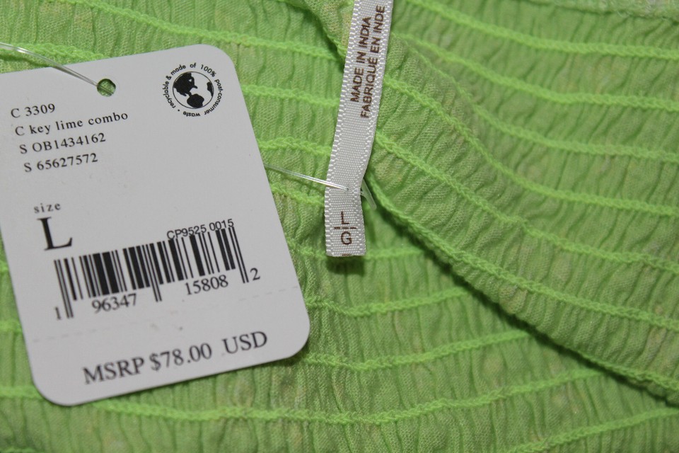 FREE PEOPLE MARIGOLD SMOCKED TOP OB1434162 SQUARE NECK KEY LIME COMBO ...