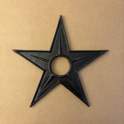 One Large Vintage Black Cast Iron Metal Architectural Star, 11.5”, Folk ...