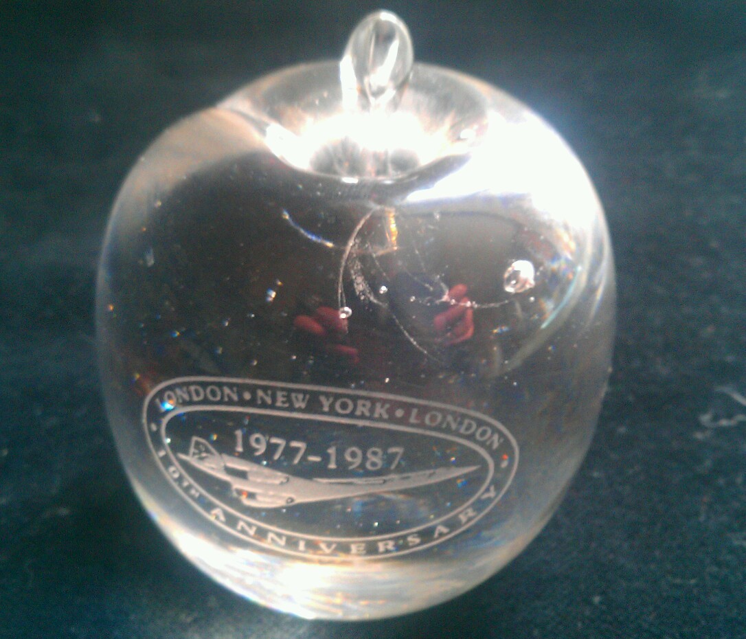 RARE CONCORDE 10th ANNIVERSARY BIG APPLE PAPERWEIGHT. | eBay UK