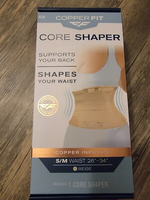 🔥 NEW - COPPER FIT Core Waist Belt Trainer Shaper Women Beige S/M Waist ...