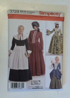 Simplicity 3723 Costume Sewing Pattern, Andrea Schewe, 4 Dresses/Hats ...