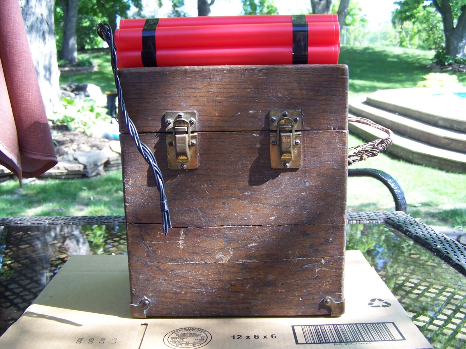 RARE Vintage Antique Early 1900's Wooden Dynamite Explosive Detonator ...