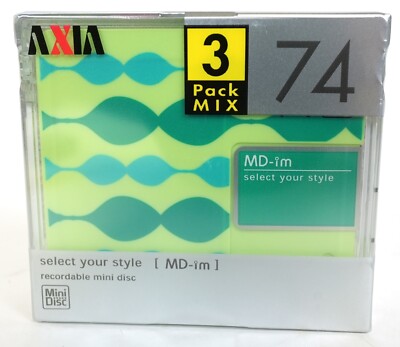 Rare 3-pack AXIA Select Your Style 74 min Recordable MiniDiscs. New ...